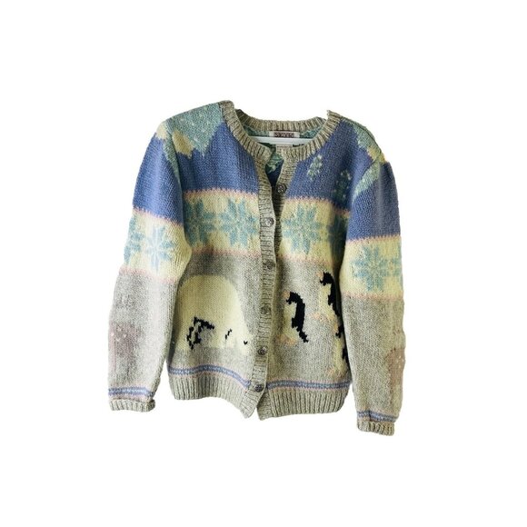Vintage | Sweaters | Vintage 8s Shetland Wool Penguins Polar Bear All ...